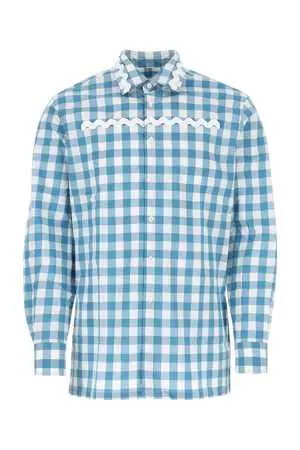 Prada Embroidered Poplin Shirt - Checked