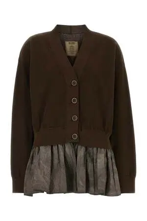 UMA WANG Oversize Cotton-blend Cardigan - Brown