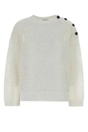 Brunello Cucinelli Crochet Sweater With Button Detail