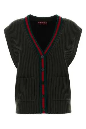 Gucci 100% Wool Knit Vest - Green