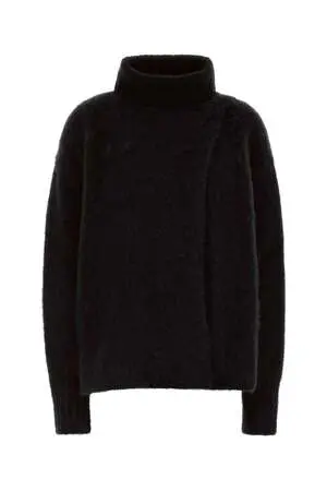UMA WANG Stretch Alpaca Blend Turtleneck Sweater - Black
