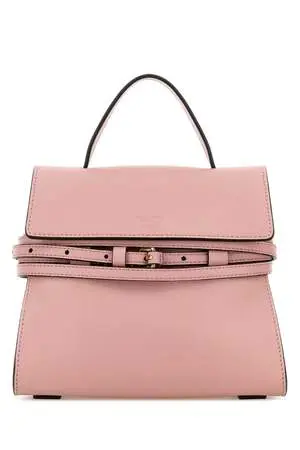 Moschino Mini Nappa Leather Tie-me Handbag With Gold-tone Hardware - Pink