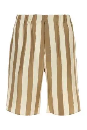 Fendi Silk Bermuda Shorts - Stripped
