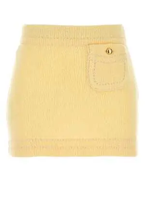 Prada Cashmere Mini Skirt - Yellow