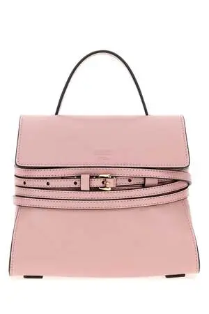 Moschino Mini Tie Me Nappa Leather Small Handbag With Golden Hardware - Pink