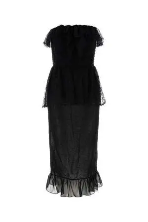 Alessandra Rich Lace Mini Dress - Black