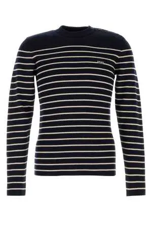 Prada Embroidered Virgin Wool Knit Sweater For - Stripped