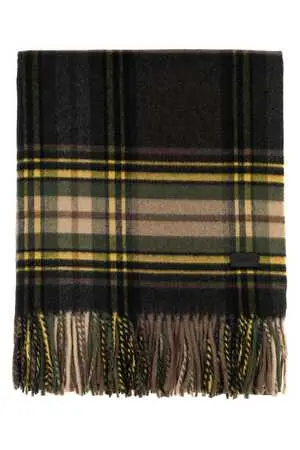 Saint Laurent Embroidered Cashmere-blend Scarf 180 Cm X 135 Cm - Checked