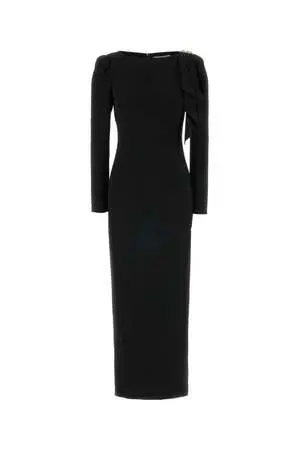 Alessandra Rich Cady Long Dress - Black