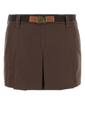 Miu Miu Miu Mini Cotton-blend Mini Skirt