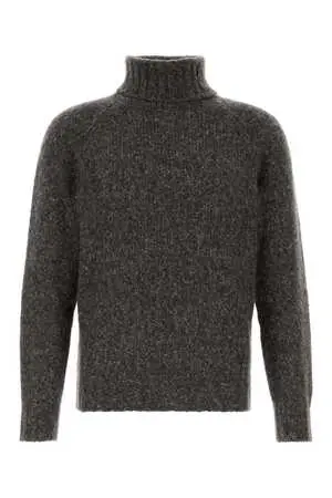 Brunello Cucinelli Heathered Cashmere-silk Turtleneck Sweater - Grey