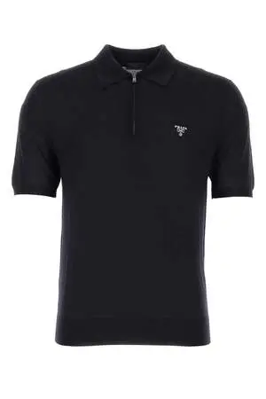Prada Virgin Wool Polo Shirt - Blue