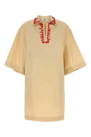Fendi Lightweight Cotton Poplin Dress - Yellow