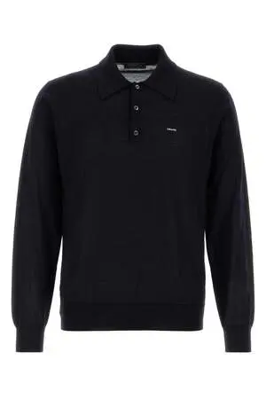 Prada Virgin Wool Polo Shirt - Blue