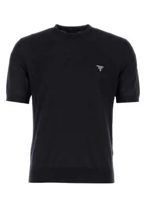 Prada Pristine Virgin Wool T-shirt For - Blue