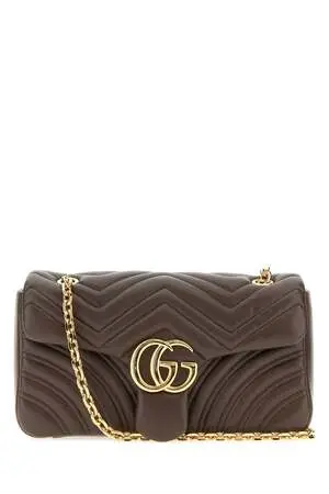 Gucci Medium Gg Marmont Nappa Leather Shoulder & Crossbody Handbag - Brown