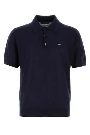 Prada 100% Virgin Wool Polo Shirt - Blue