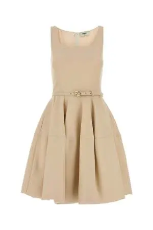 Fendi Wool & Silk Blend Sheath Dress - Yellow