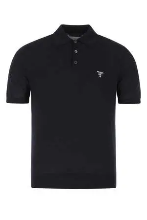 Prada Virgin Wool Polo Shirt For - Blue
