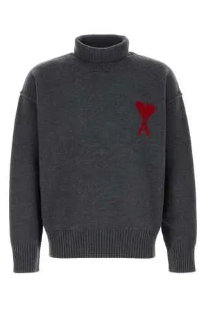 AMI Paris Virgin Wool Sweater - Grey