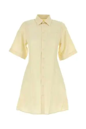 AMI Paris Pastel Wool Shirt Dress - Yellow