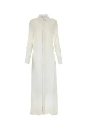 AMI Paris Chalk Crepe Shirt Dress - White