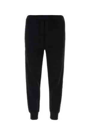Prada Cotton-blend Joggers With Nylon Blend Exterior - Black