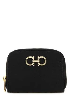 FERRAGAMO Leather Coin Case 11 Cm Mini Wallet For - Black