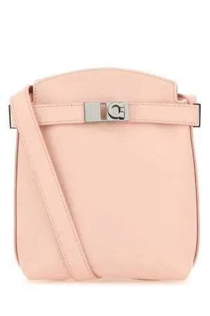 FERRAGAMO Gancini Hook Leather Phone Case With Crossbody Strap - Pink
