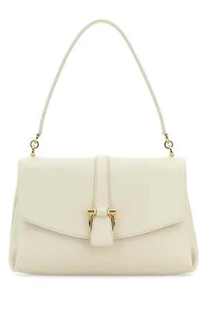 FERRAGAMO Calf Leather Shoulder Handbag - White