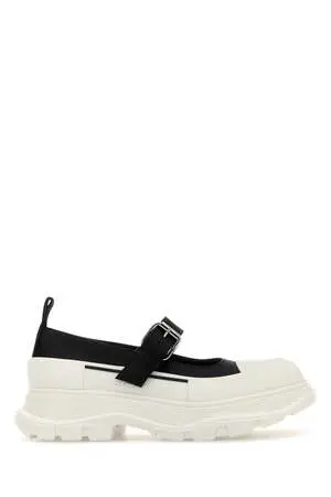 Alexander McQueen Two-tone Leather And Rubber Ballerina Shoes