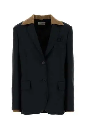Miu Miu Miu-style Oversize Mohair-blend Blazer - Blue