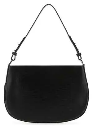 By Far Issa Mini Leather Handbag With Silver Hardware - Black