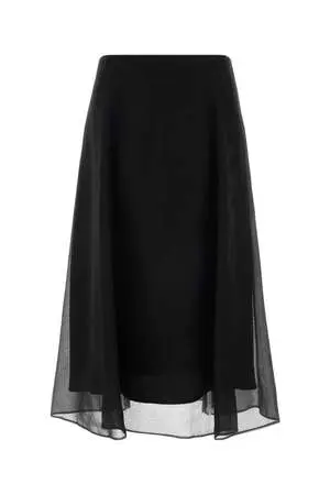 Brunello Cucinelli Brushed Silk Midi Skirt