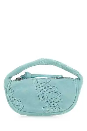 By Far Suede Micro Cush Handbag With Silver-tone Hardware - Green