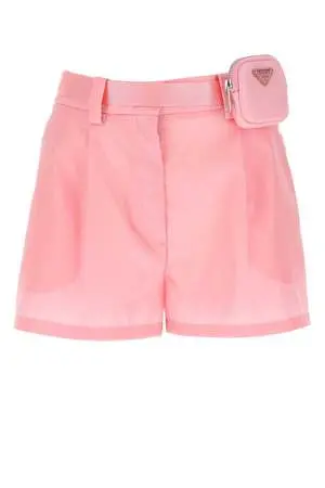 Prada Nylon Belted Shorts With Pouch - Pink