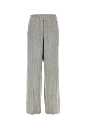 Brunello Cucinelli Embroidered Wool-blend Striped Pants