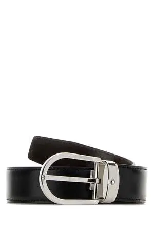 Montblanc Reversible Leather Belt 2.5 Cm - Black