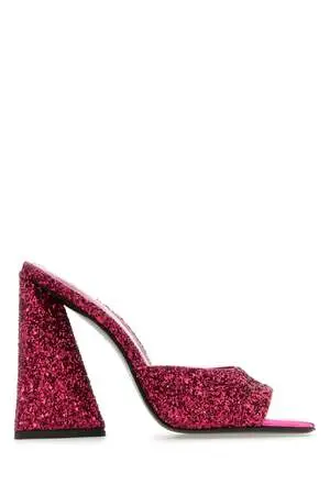 Attico Devon Flat Glitter Mules