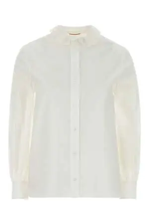 Saint Laurent Poplin Button-up Shirt With Lace Collar