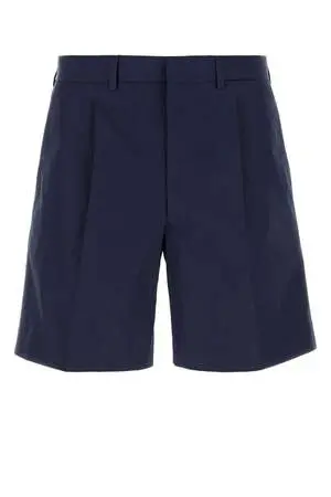 Prada Cotton Poplin Bermuda Shorts For - Blue