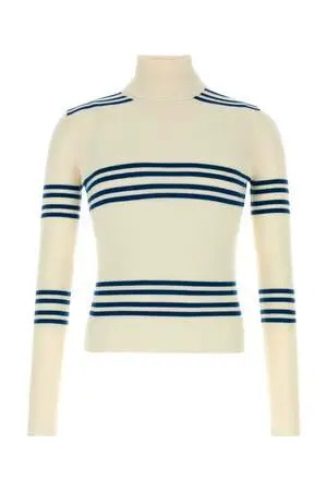 Prada Embroidered Virgin Wool Sweater - Stripped