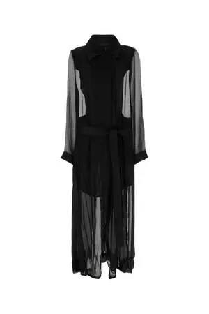 ANN DEMEULEMEESTER Silk Crepe Trench Jacket