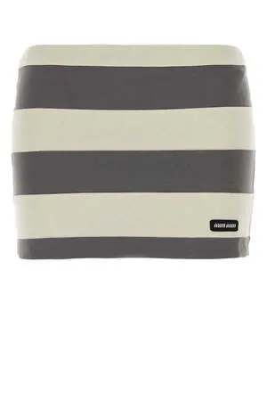 Miu Miu Embroidered Cotton Mini Skirt