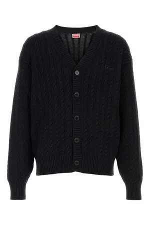 Kenzo Cotton-wool Blend Cardigan - Black