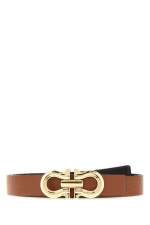 FERRAGAMO Biscuit Leather Reversible Belt 2.5 Cm - Camel