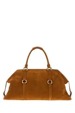 Alexander McQueen Farringdon Maxi Suede Handbag For - Camel