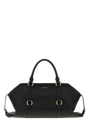 Alexander McQueen Medium Farringdon Leather Handbag With Shoulder Strap - Black