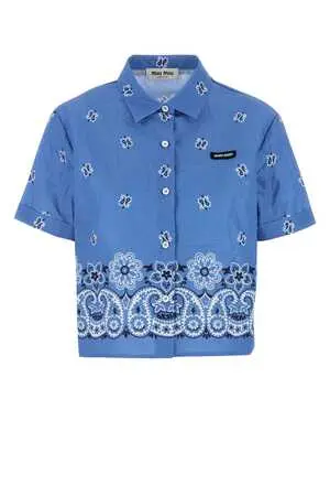 Miu Miu Cotton Linen Blend Shirt - Printed