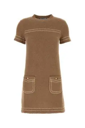 PRADA Prada Biscuit Cashmere Mini Dress